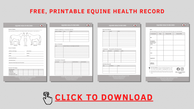 FREE PRINTABLE EQUINE HEALTH RECORD Thompson and Redwood